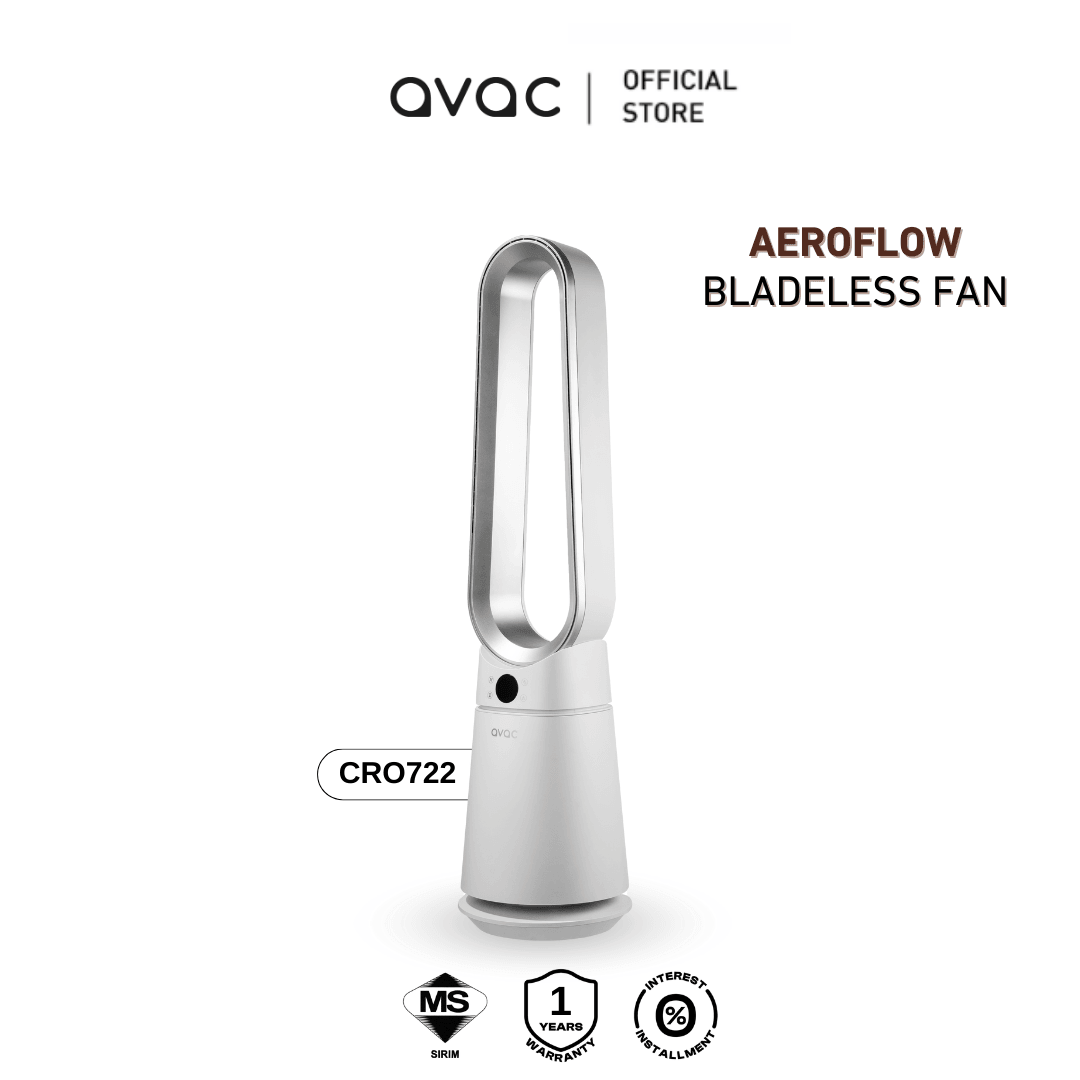 AVAC AeroFlow Bladeless Fan: 35W Power, Multi-Angle, Low Noise, Safety ...
