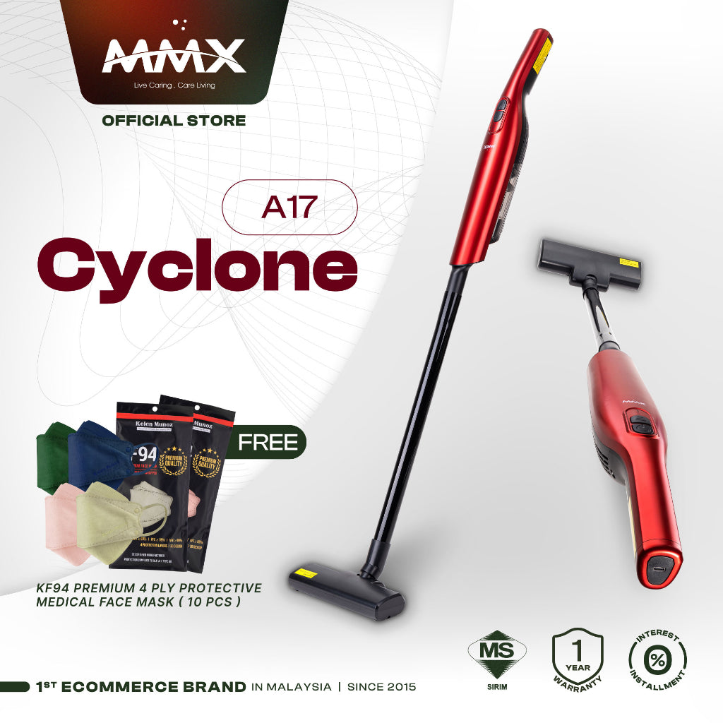 MMX Cyclone Pico A17 Cordless Handheld Vacuum Cleaner Red MMXVC-177R ...